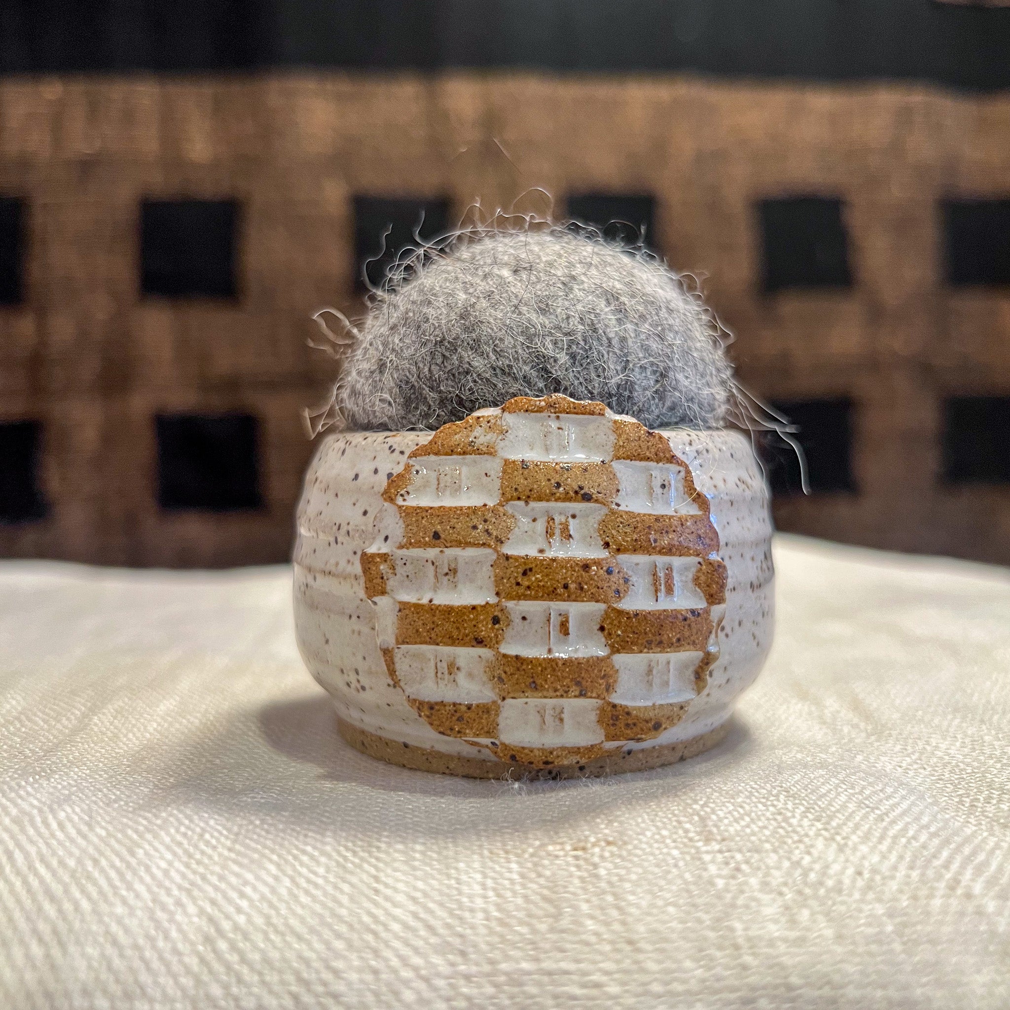 Handmade Ceramic Pin Cushion – One of a Kind – Approved Textiles